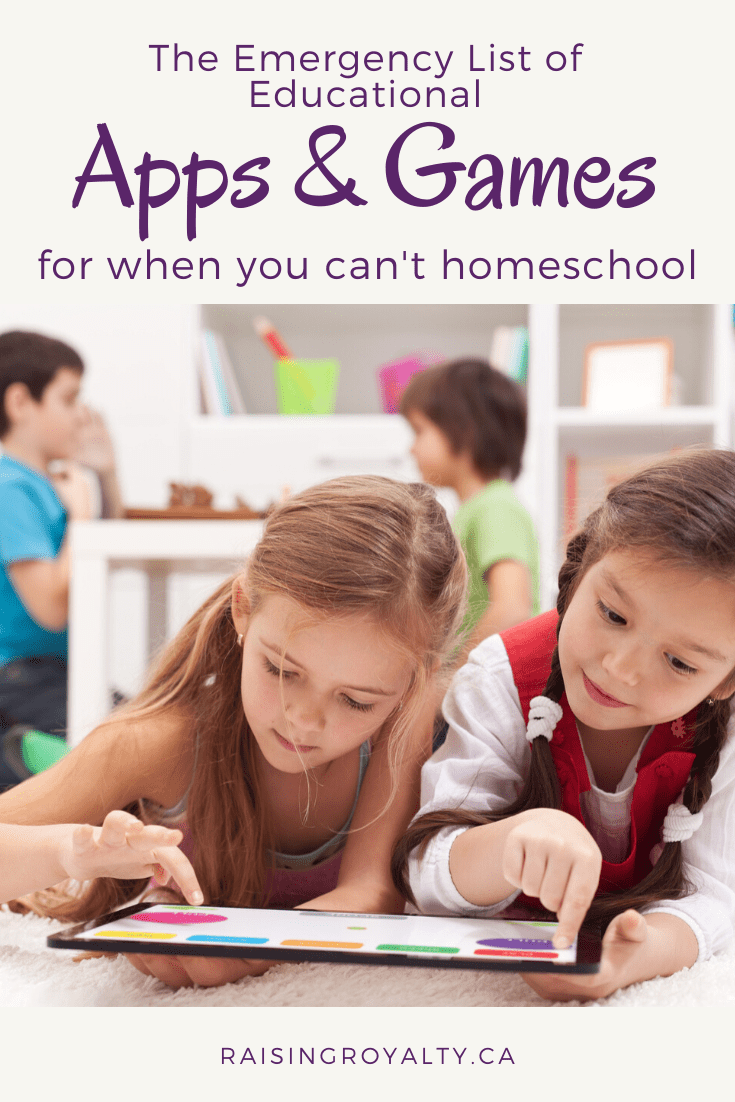 The Emergency List of Online Educational Games & Apps - Raising Royalty